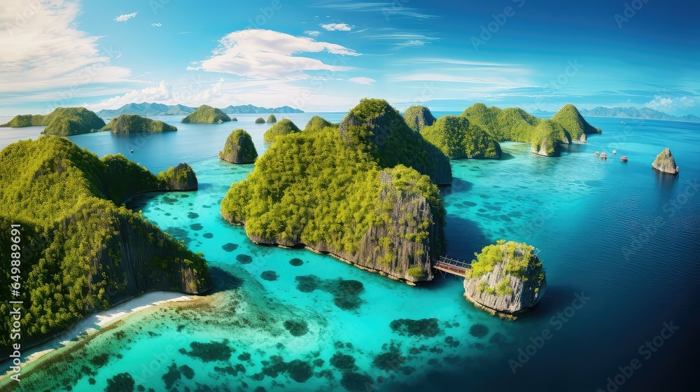 travel archipelago illustration tropical island tourism, asia water ...
