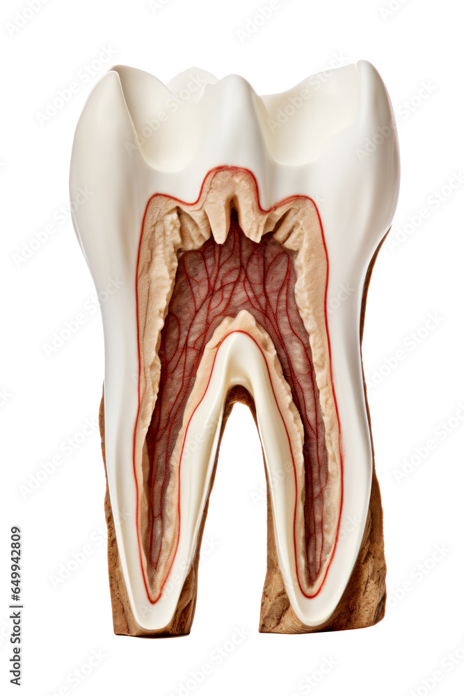 Ilustración de Stock Anatomical structure of the human tooth on the ...