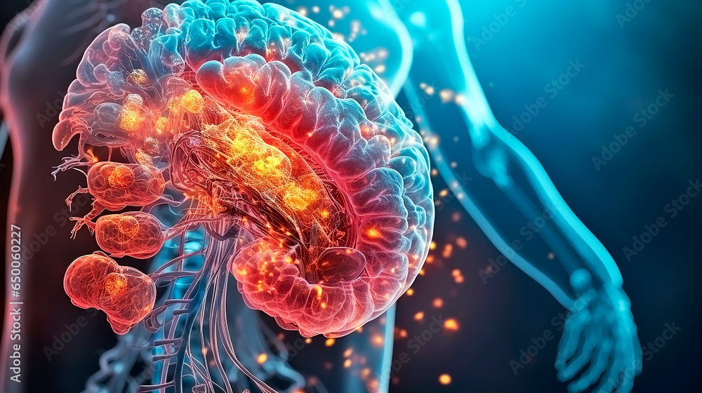 Stock-Illustration „Concept of gut-brain axis. The Microbiome and ...
