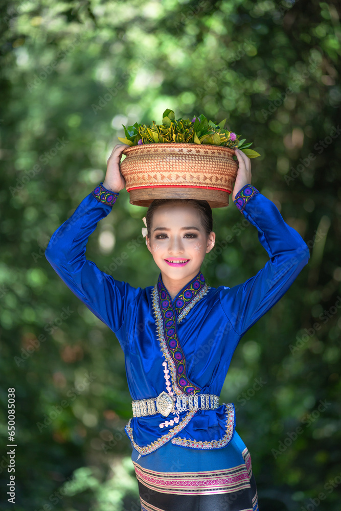 Beautiful Burmese girl wearing the Traditional National costume of the ...