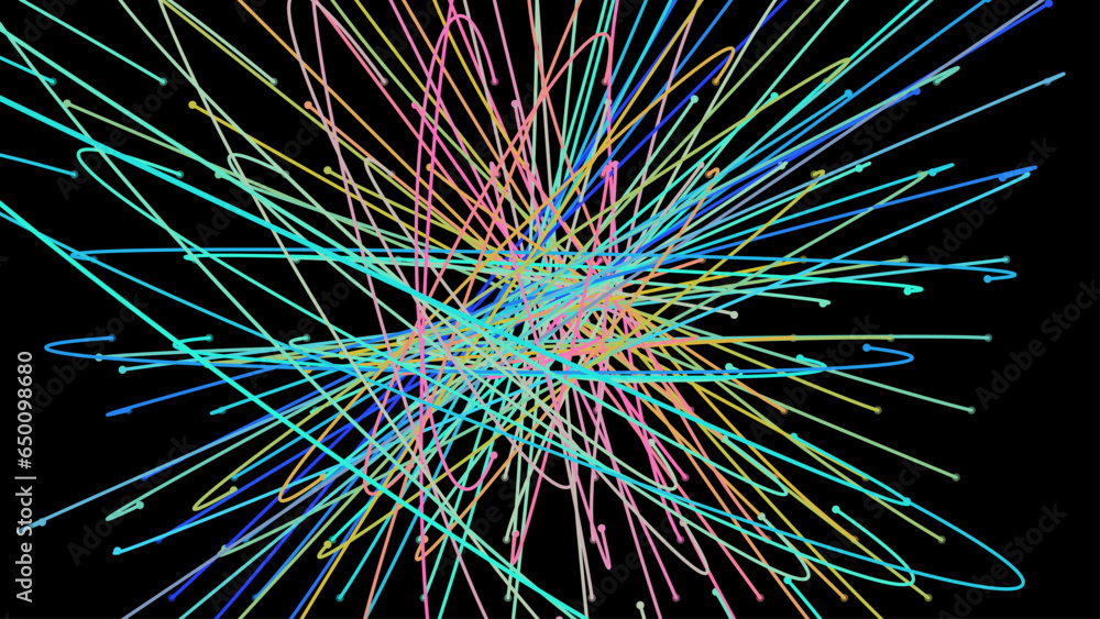 Crossing light beams. Energy flow Laser lines. Neon plexus knots ...