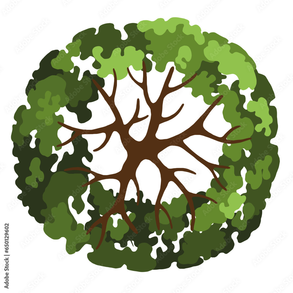 Tree for architectural floor plans. Entourage design. Top view for the ...