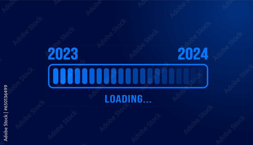 2024 loading bar Progress digital technology dark blue background ...