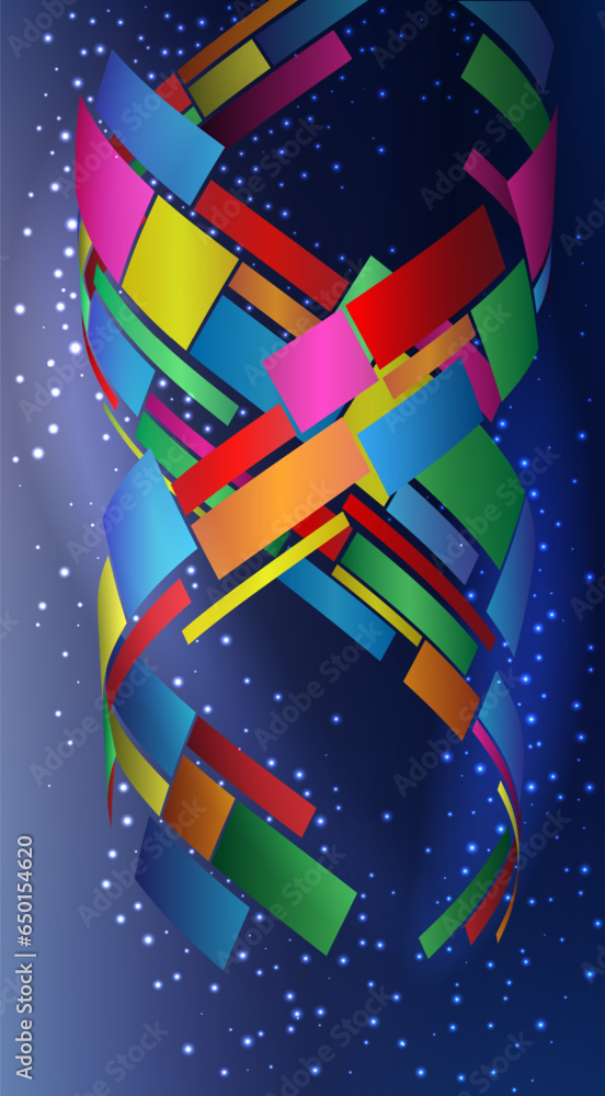 Rolled sheets of paper. Vector illustration of a set of multi-colored ...