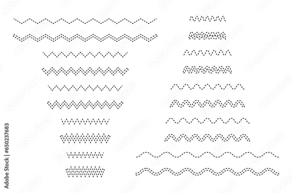 Set of wavy horizontal lines. Vector border design element Stock Vector ...