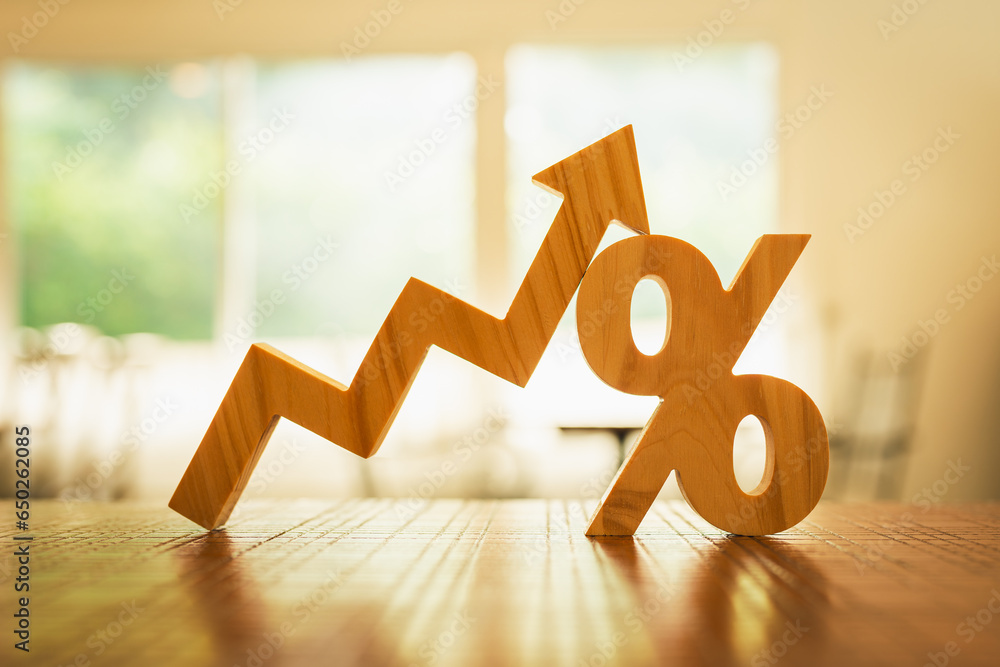 Percentage model and up arrow. Key concepts for success, methods ...