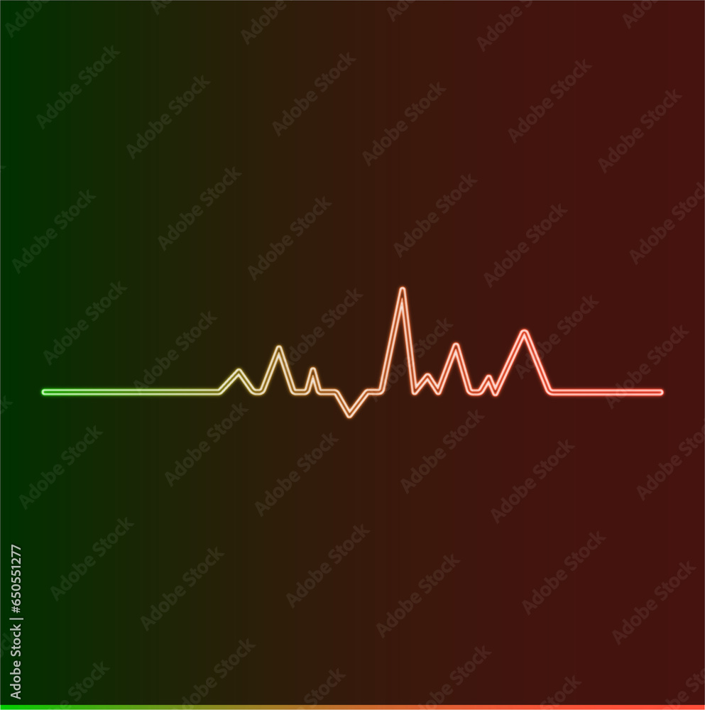 Heart with heartbeat. pulse line template on black back. Heartbeat line ...