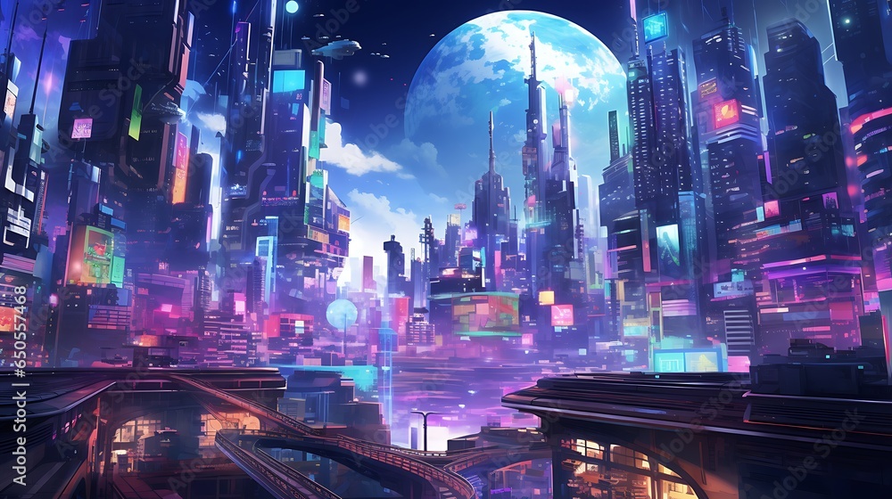 Cyberpunk streets illustration, futuristic city, dystopic artwork at night, 4k wallpaper ...