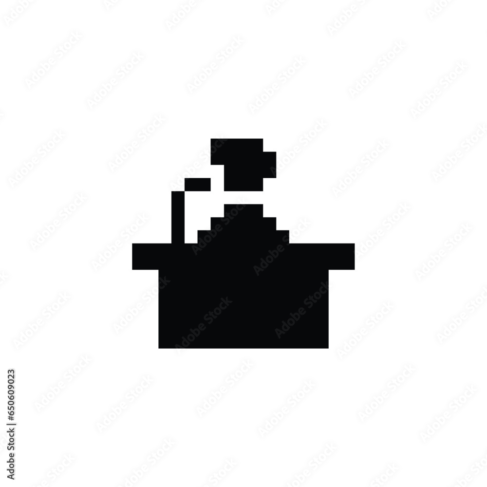this is speak meeting icon 1 bit style in pixel art with black color ...
