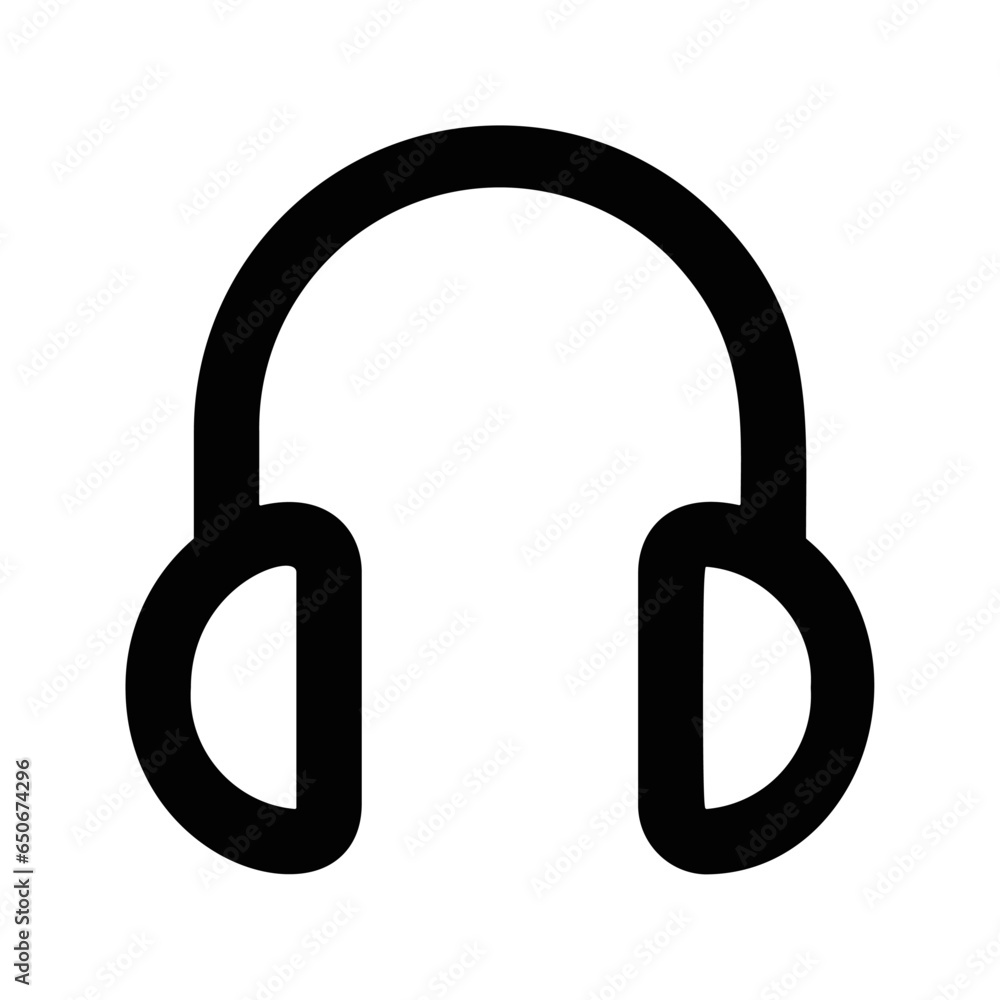 picto logo icones et symbole casque audio ecouteur epais Stock Vector ...