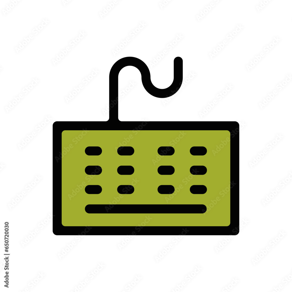 picto logo icones et symbole clavier filaire fin couleur vert Stock ...