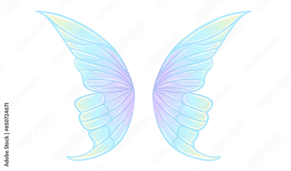 Magic beautiful fairy wings cartoon style vector illustration isolated ...