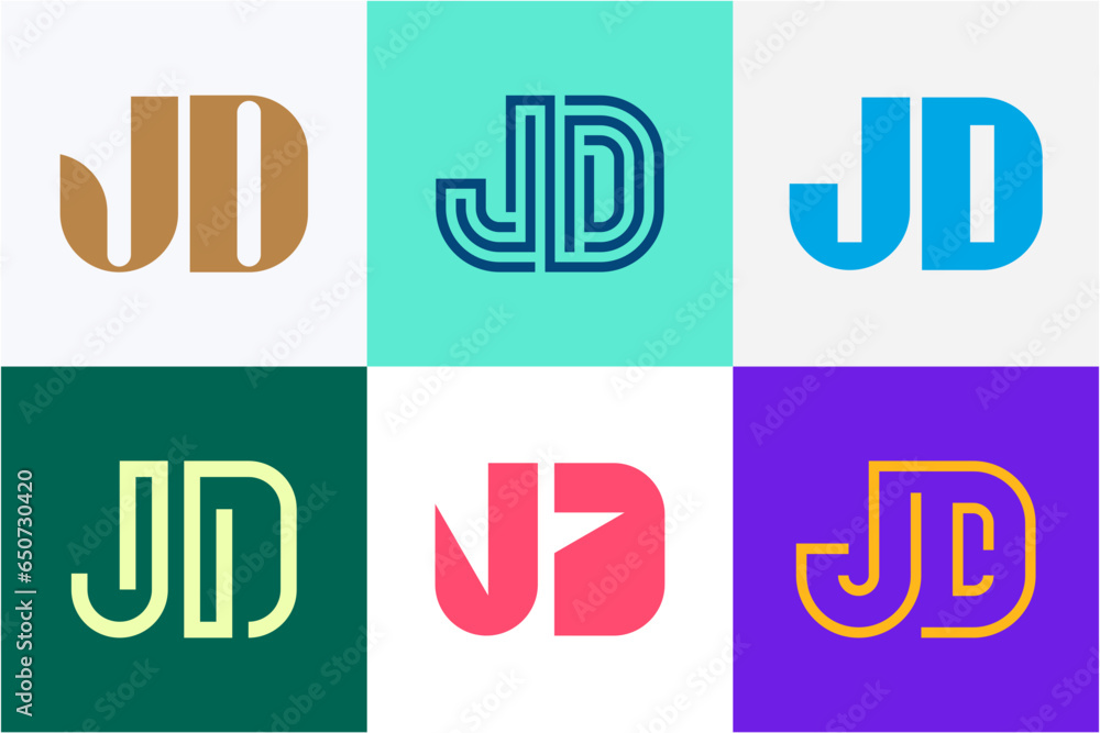 Set of letter JD logos. Abstract logos collection with letters ...