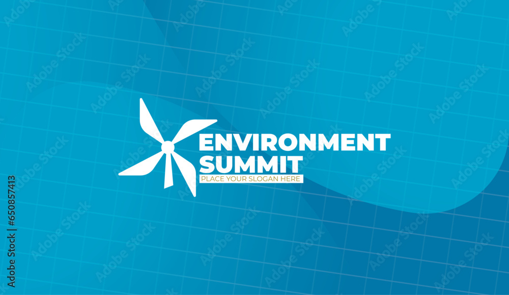 Logo graphic design of Windmill shape and text - annual event summit ...