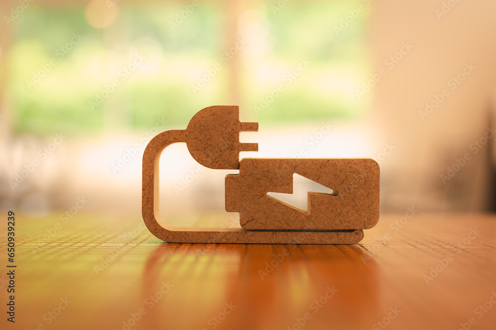 Battery charge indicator wood model, Technology battery high power ...