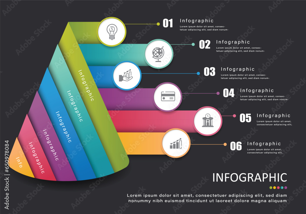 Vector infographic on a gray-black background, modern style, featuring ...