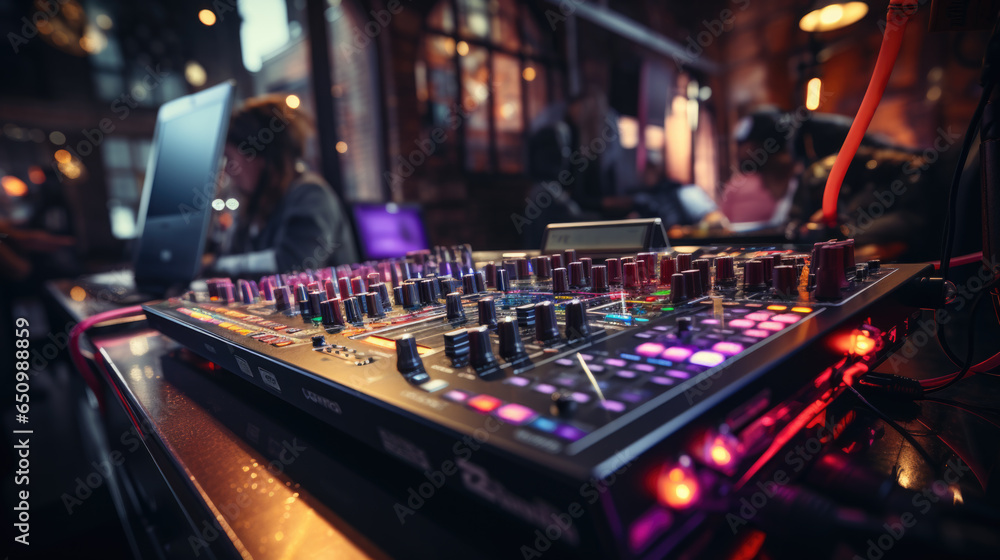 Digital Audio Workstation Software User Interface on Laptop Screen ...