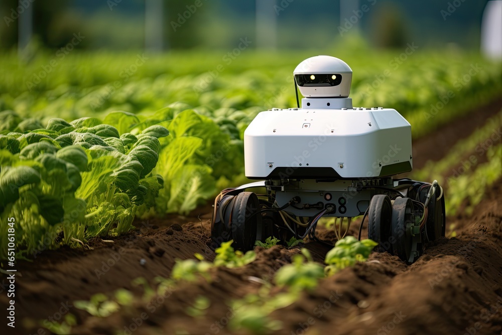 robot assistants in agriculture Technology concept . Smart robotic ...