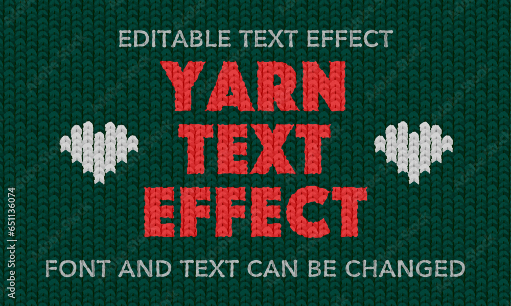 Yarn texture text effect Stock Vector | Adobe Stock