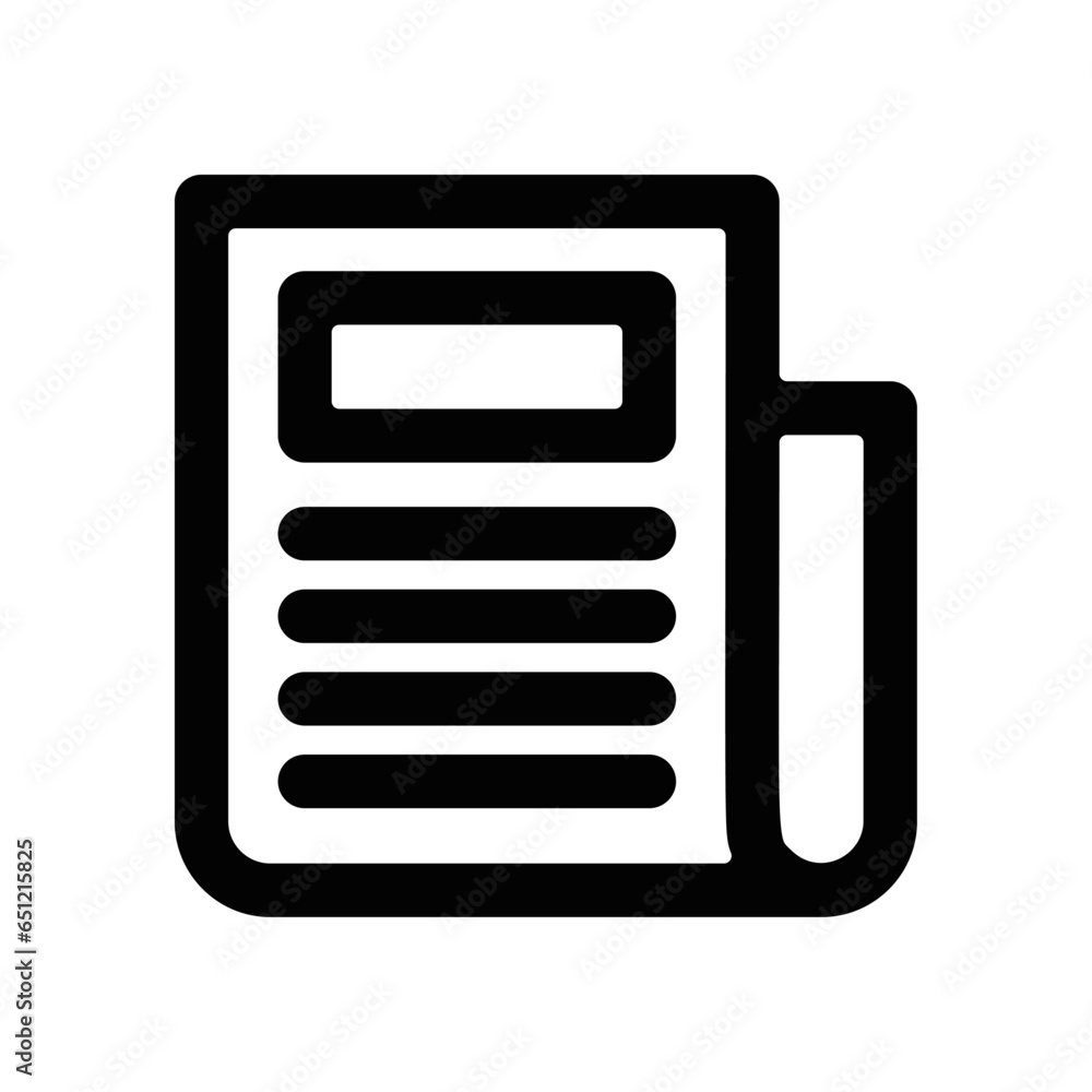 picto logo icones et symbole journal cv document gras epais Stock ...