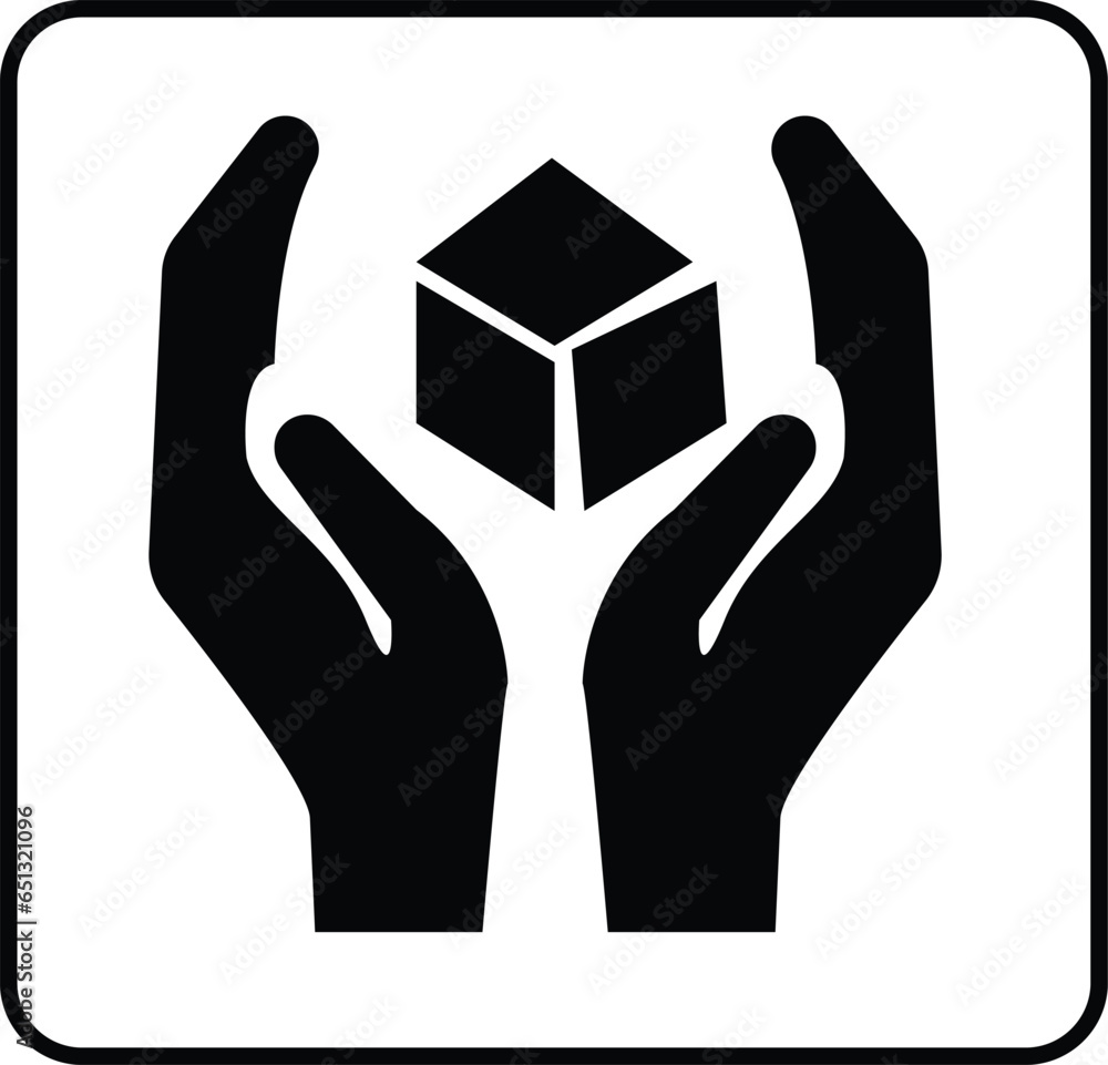 Fragile package icons, handle with care logistics and delivery shipping ...