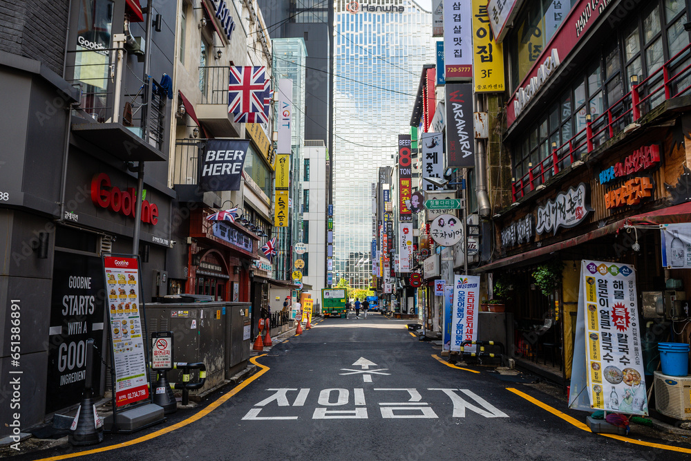 seoul, south korea. 3rd july, 2023: views of famous Myeong-Dong Walking ...