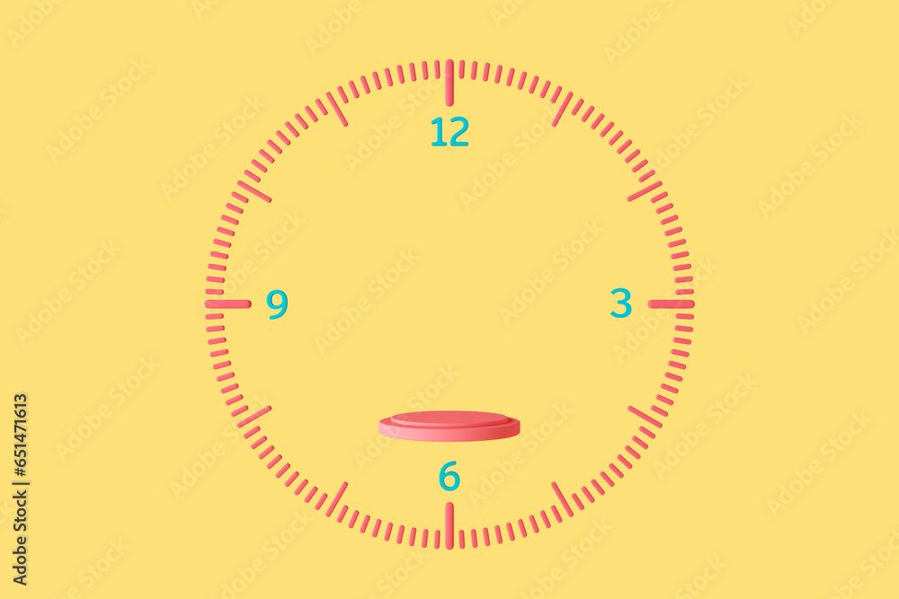 pedestal pink and clock face is time clock activity continued progress ...