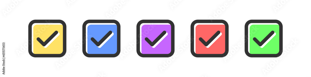 Check mark icon. Tick symbol. Checklist signs in the box. Correct ...
