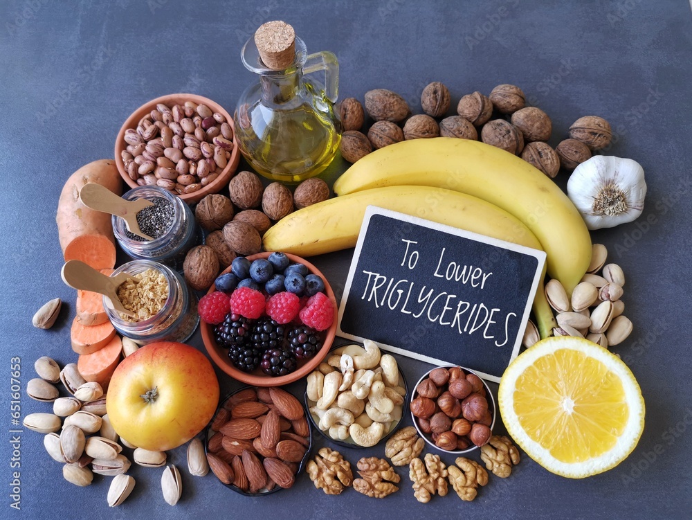 Foods to lower triglycerides. Healthy food products to reduce ...