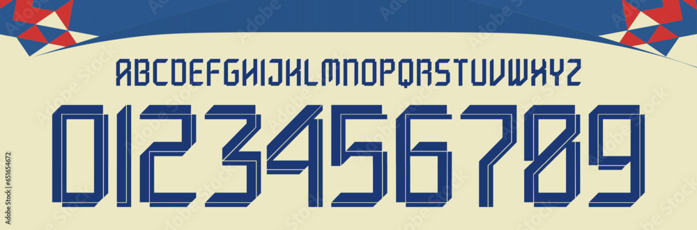 Vector de Stock font vector team 2023 - 2024 kit sport style. football ...