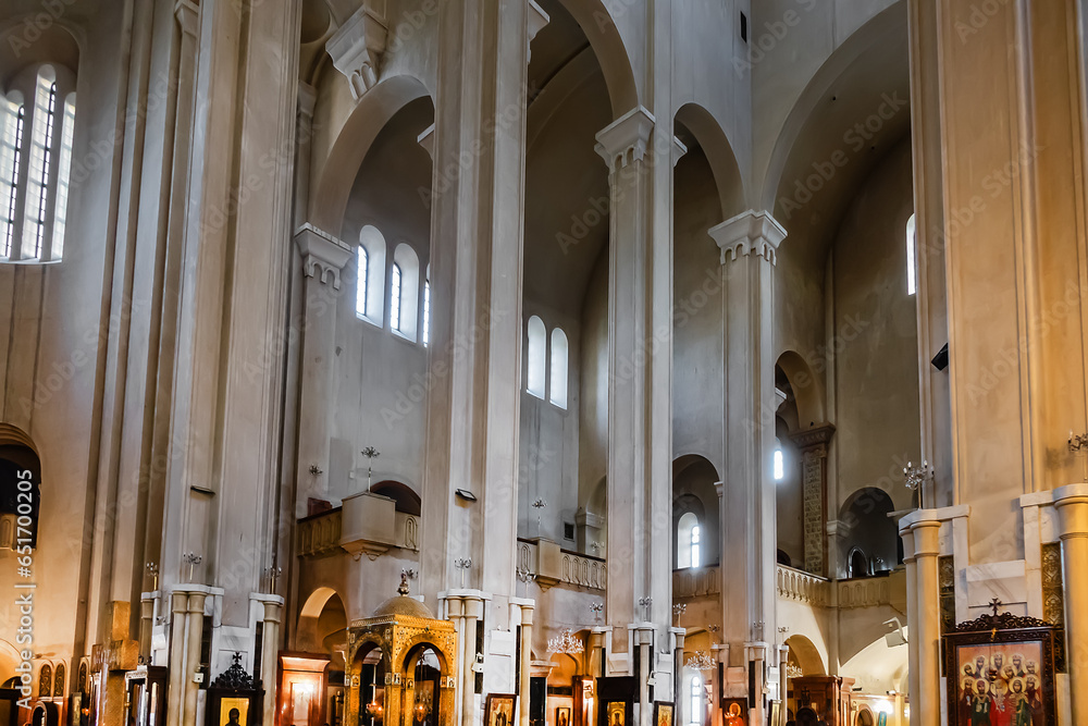 Photo Stock Interior of Holy Trinity Cathedral of Tbilisi, (known as ...