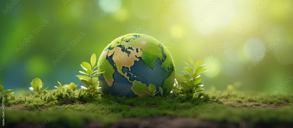 World Environment day 05 June Green earth with young plant on green ...