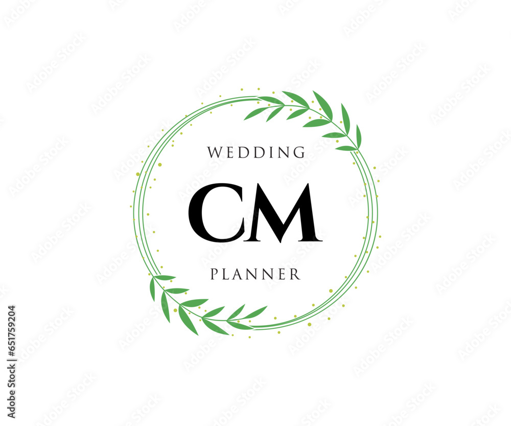 CM Initials letter Wedding monogram logos collection, hand drawn modern ...