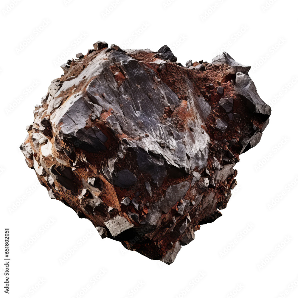 Meteorite isolated on transparent background. Generative AI image Stock ...