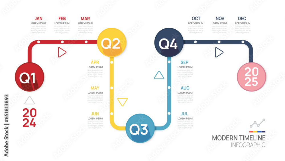 Business road map timeline infographic arrow template. Modern milestone ...
