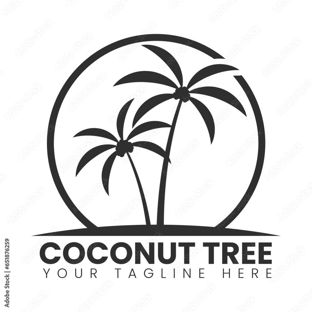 เวกเตอร์ Stock Coconut Tree Logo, Tree Logo, Coconut Tree silhouette ...