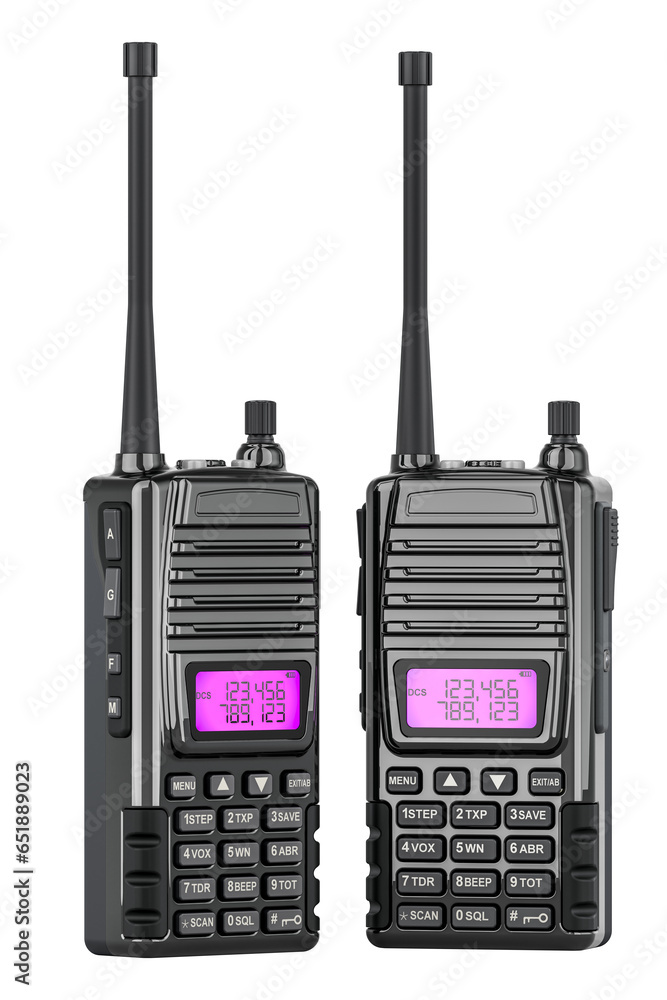 Portable radios walkie-talkie. Two-way radios, rechargeable. 3D ...