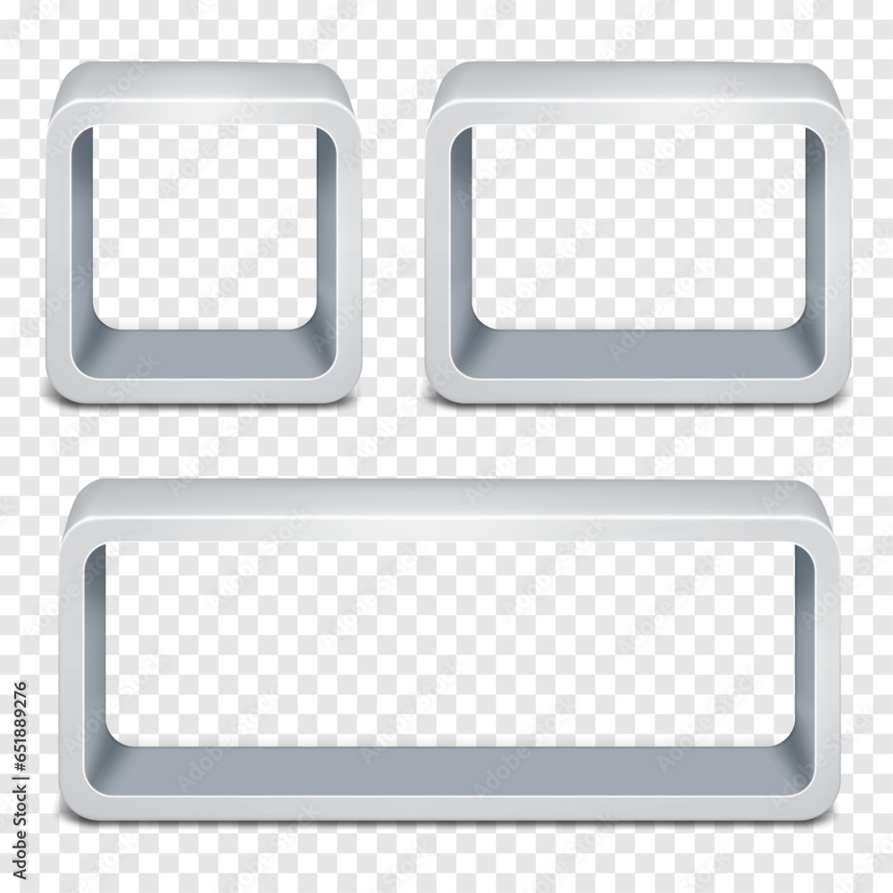 White blank exhibition cube table pedestal. Vector mockup set. Trade ...