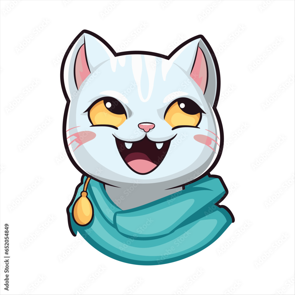 Cute Arabian Mau Cat Breed Colorful Watercolor Funny Face Cartoon ...