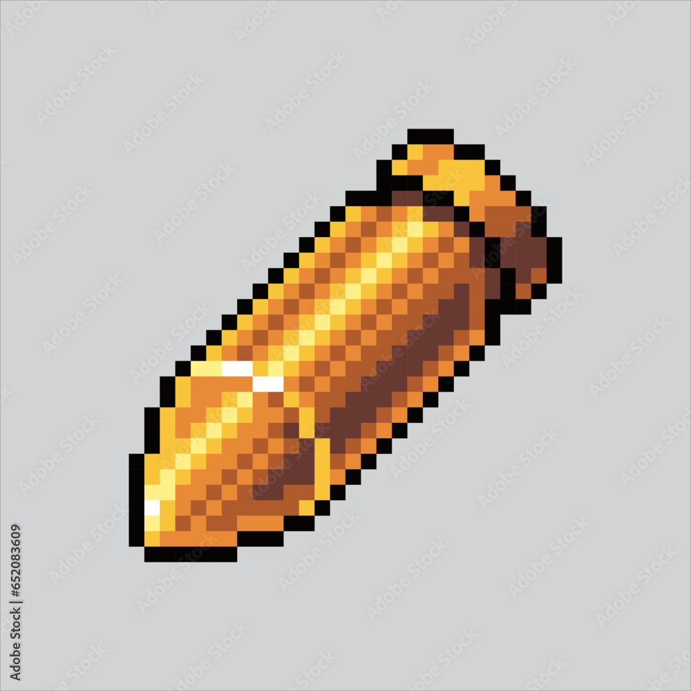 Image vectorielle Stock Pixel art Bullet. Pixelated Bullet. Bullet ...