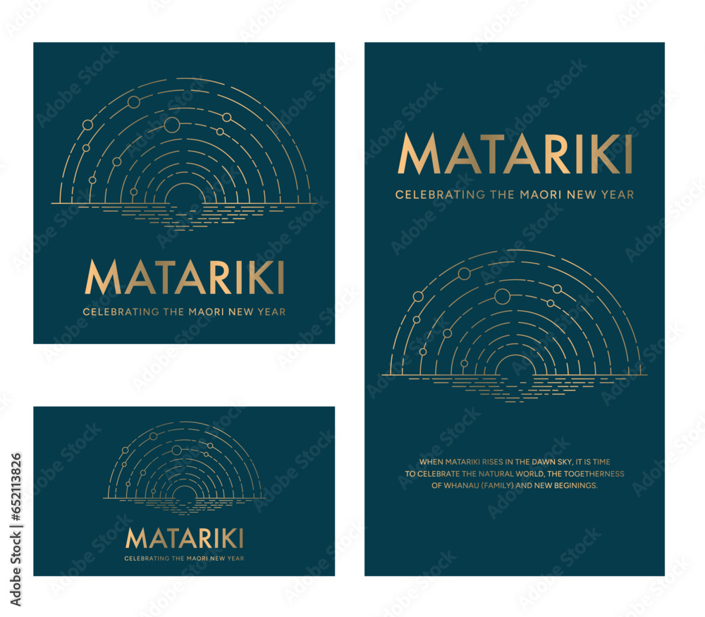 NZ Celebrating Matariki and the Maori New Year Gold Stock Vector ...