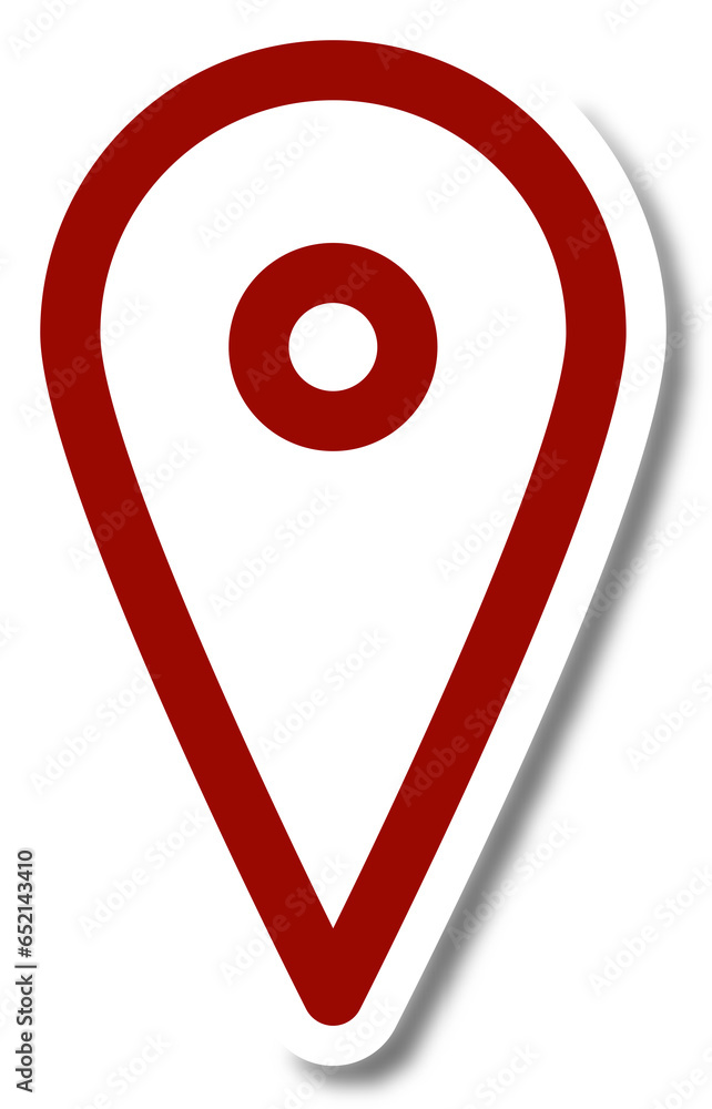 Digital png illustration of white and red map point with copy space on ...