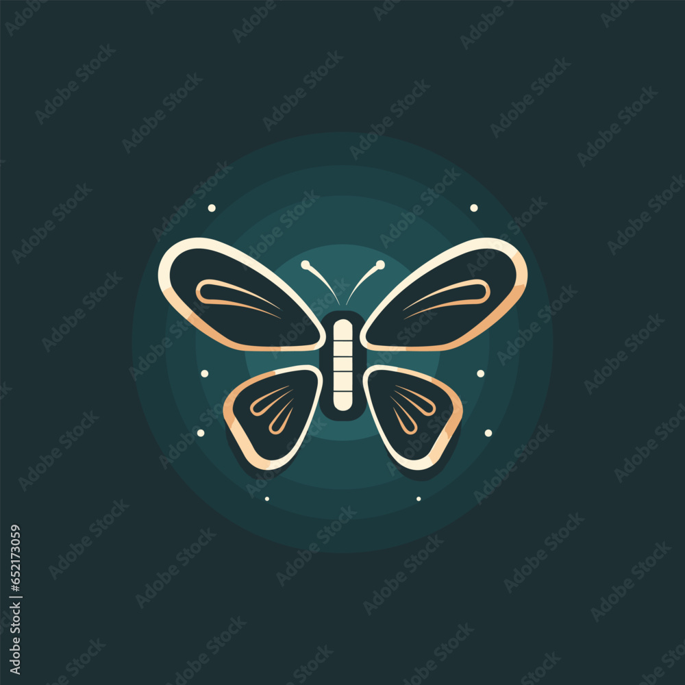 Computer vision filled colorful logo. Digital transformation. Butterfly ...