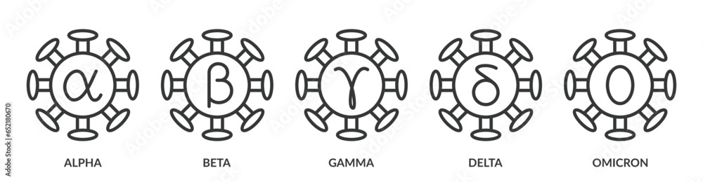 Coronavirus mutation banner web icon vector illustration concept with ...