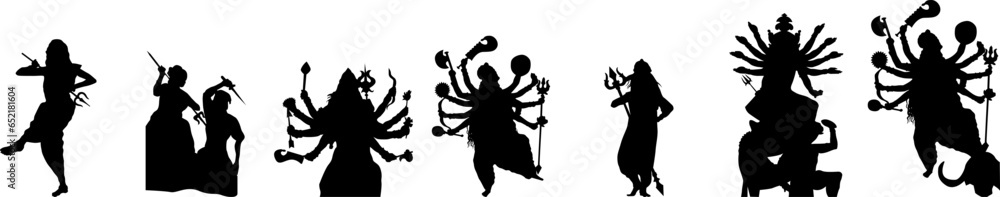 Durga Puja, silhouette, PNG, isolated, transparent, festival, ad ...