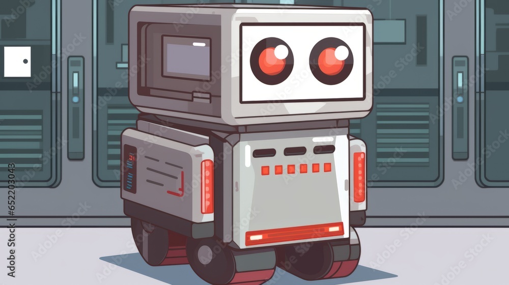 Pixelated Robot: A simplified, pixel art-style illustration of a ...