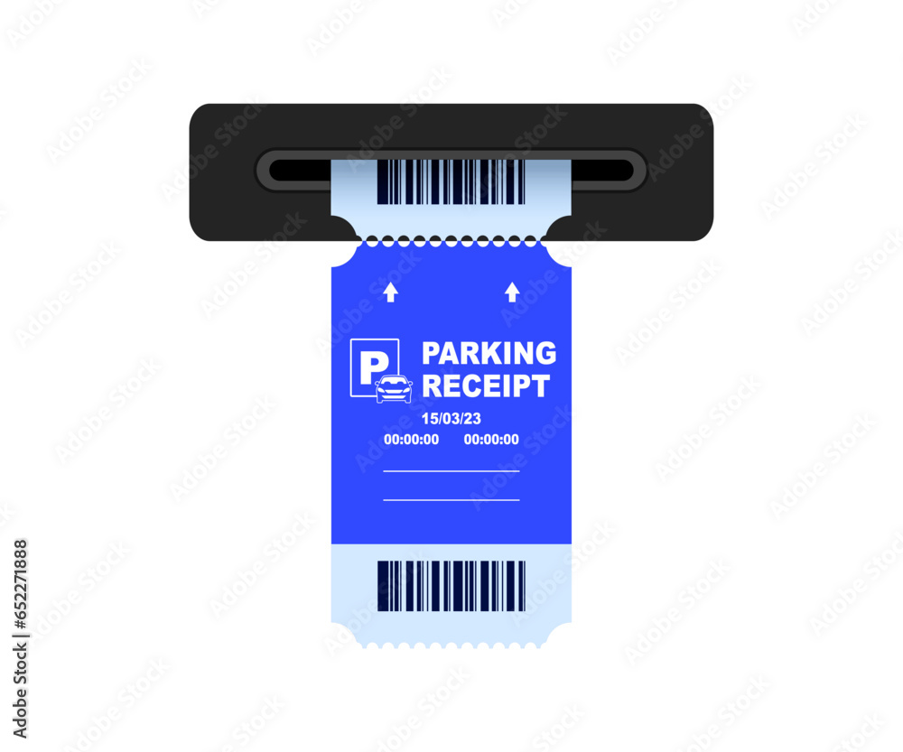 Parking receipt template. Parking ticket. Paper receipt from ticket ...