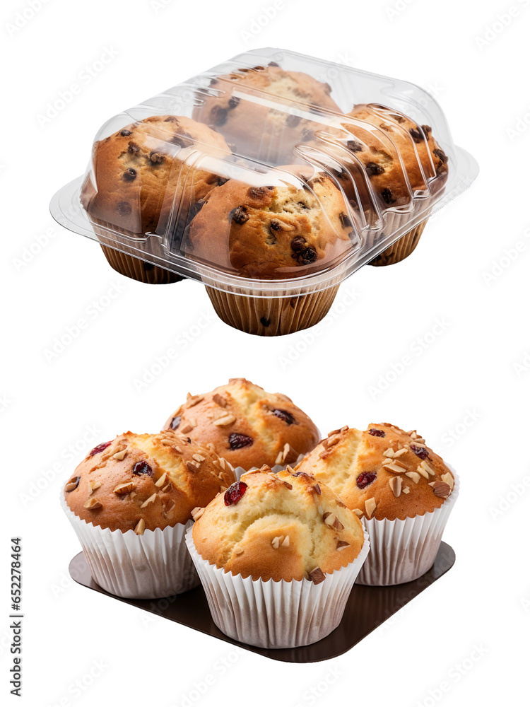 Pre packaged Muffins, transparent background, isolated image ...