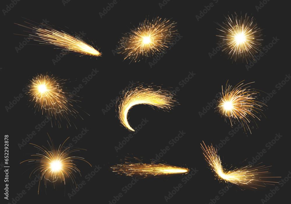 Welding Sparks Realistic Stock Vector | Adobe Stock