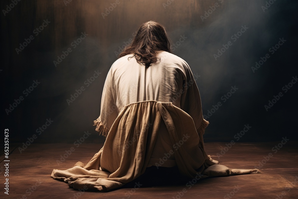 Sacred Moment: A Profound Professional Photo Depicting a Man Kneeling ...